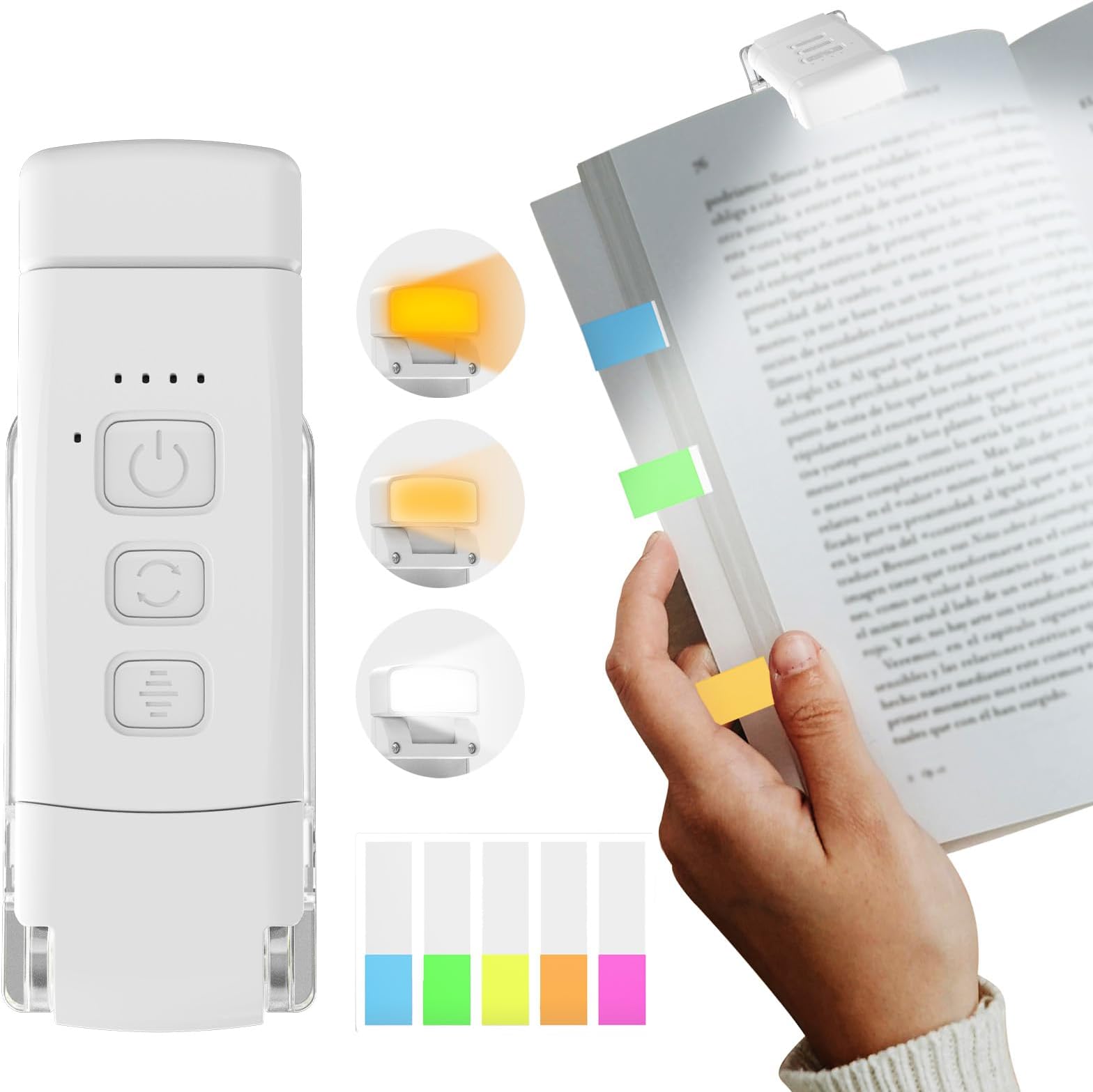 Bigqin Luz de Lectura, Portátil 9 Led Luz Libro con 3 Modos y 5 Brillo ...