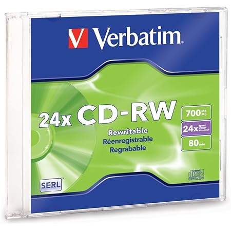 Verbatim 95154 700 MB 16x-24x Ultra Speed Branded Rewritable Disc CD-RW ...