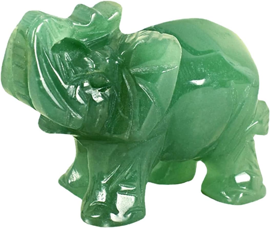 2 inch Crystal Elephant Figurines Jade Elephant Wealth Lucky Figurines ...