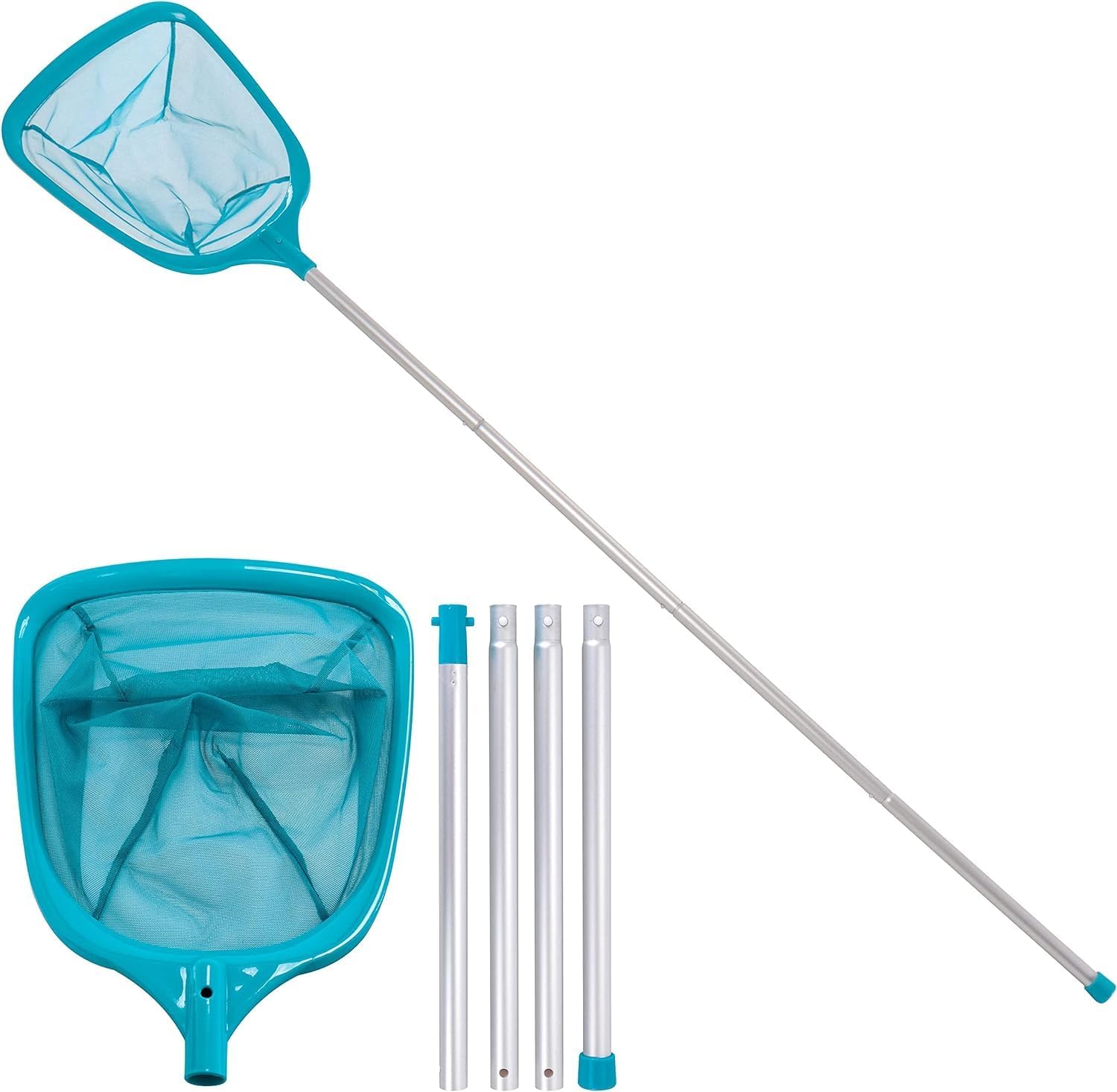 KAHEIGN 150CM Pool Skimmer Net with Pole, Swimming Pool Leaf Cleaning ...