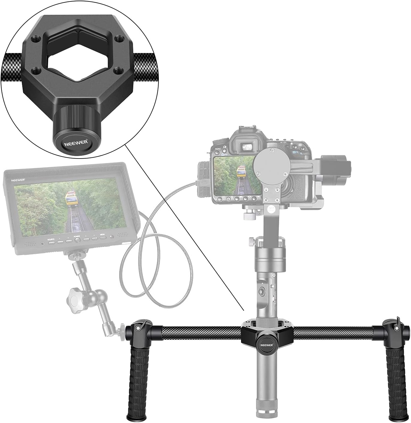 Neewer Stabilisateur avec Double Poignée en Fibre de Carbone pour ...