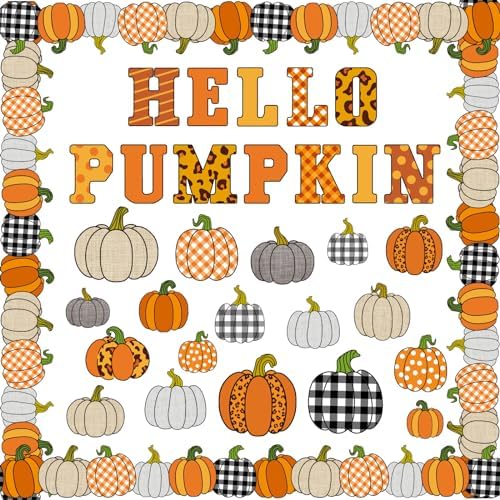 Amazon.com: Whaline 83Pcs Hello Fall Bulletin Board Kit Pumpkin ...