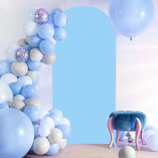 Amazon.com : FOTSHARER Baby Blue Wedding Arch Cover, 5FT Round Top Arch ...