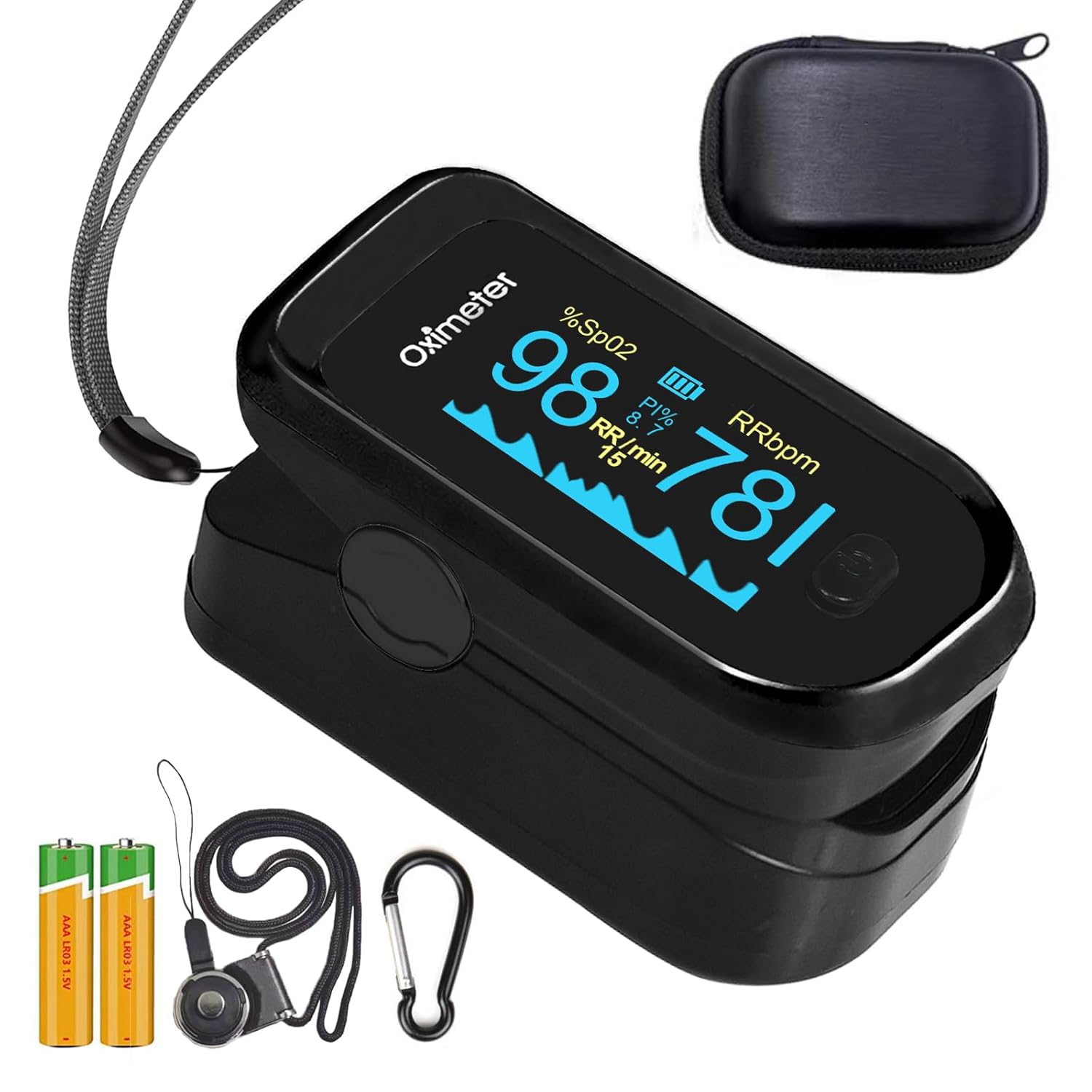 Amazon.com: Fingertip Pulse Oximeter, 4 Data Pulse Oximeter with ...