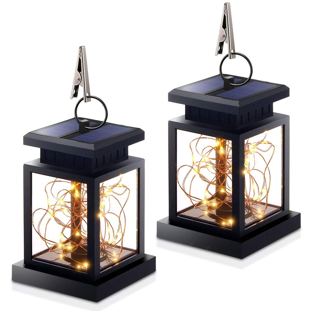 Hanging Solar Lights, Outdoor Hanging Lanterns Lights Solar Fairy ...