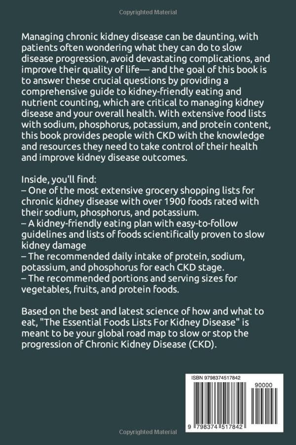 Snapklik.com : The Essential Foods Lists For Kidney Disease: 1900 + Foods