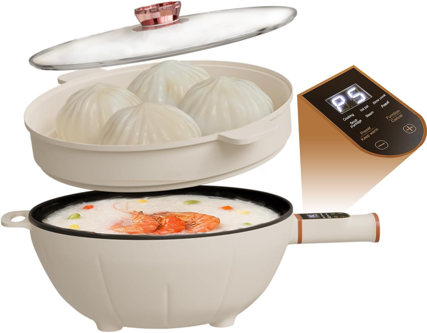 Amazon.com: 4L Electric Skillet 1000W Electric Cooker with Non-Stick ...