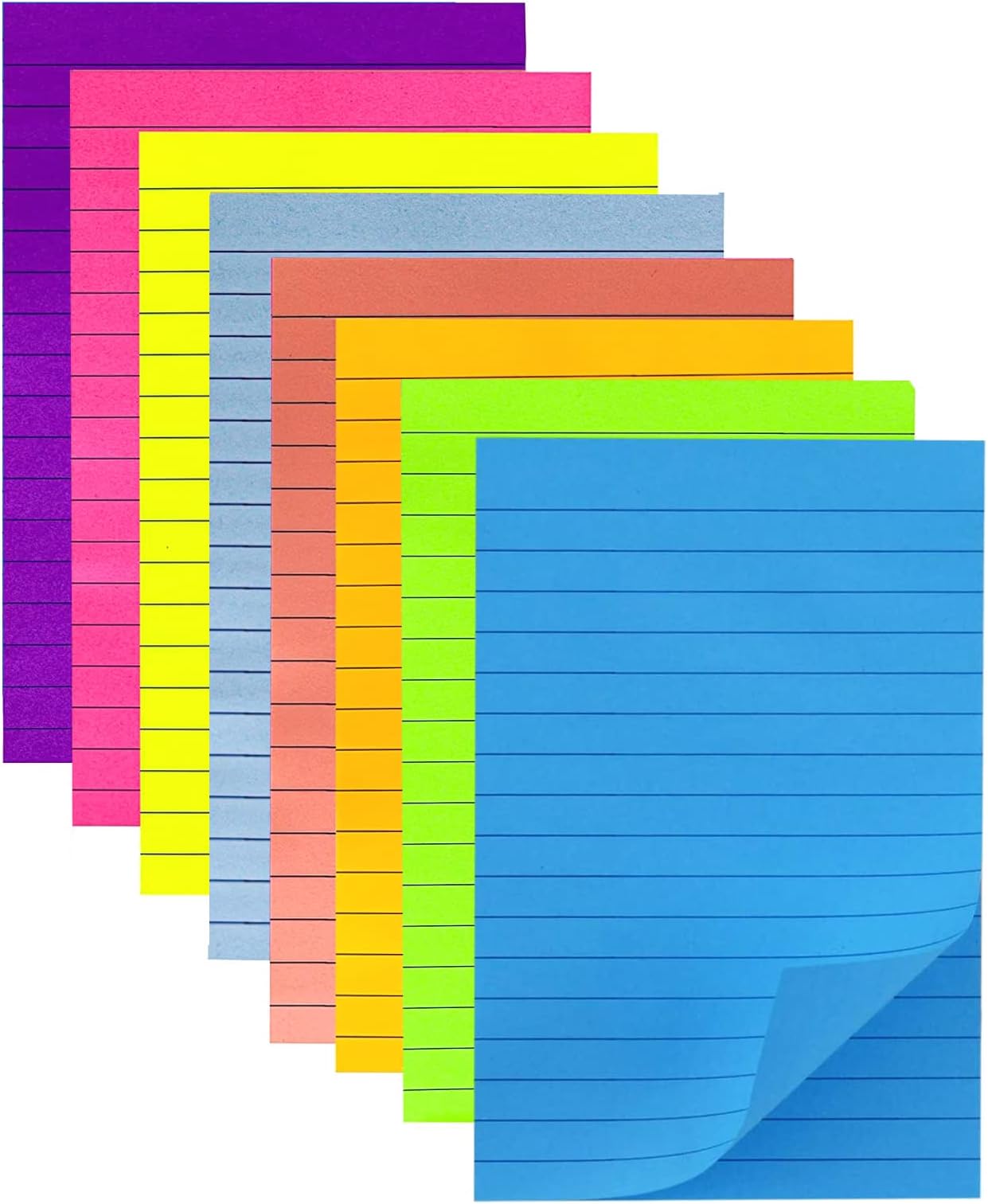Post-it Super Sticky Large Notes, Pink and Green, Lined, 127 mm x 203 ...