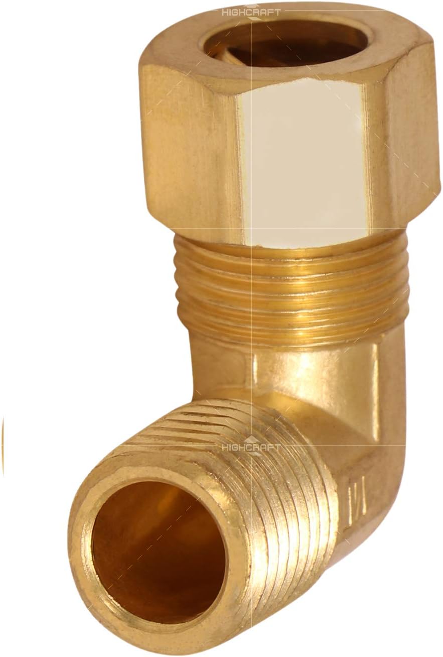 Amazon.com: Highcraft D69S-1238-OM Compression x Male Reducing 90° Elbow Pipe Fitting 1/2" OD ...
