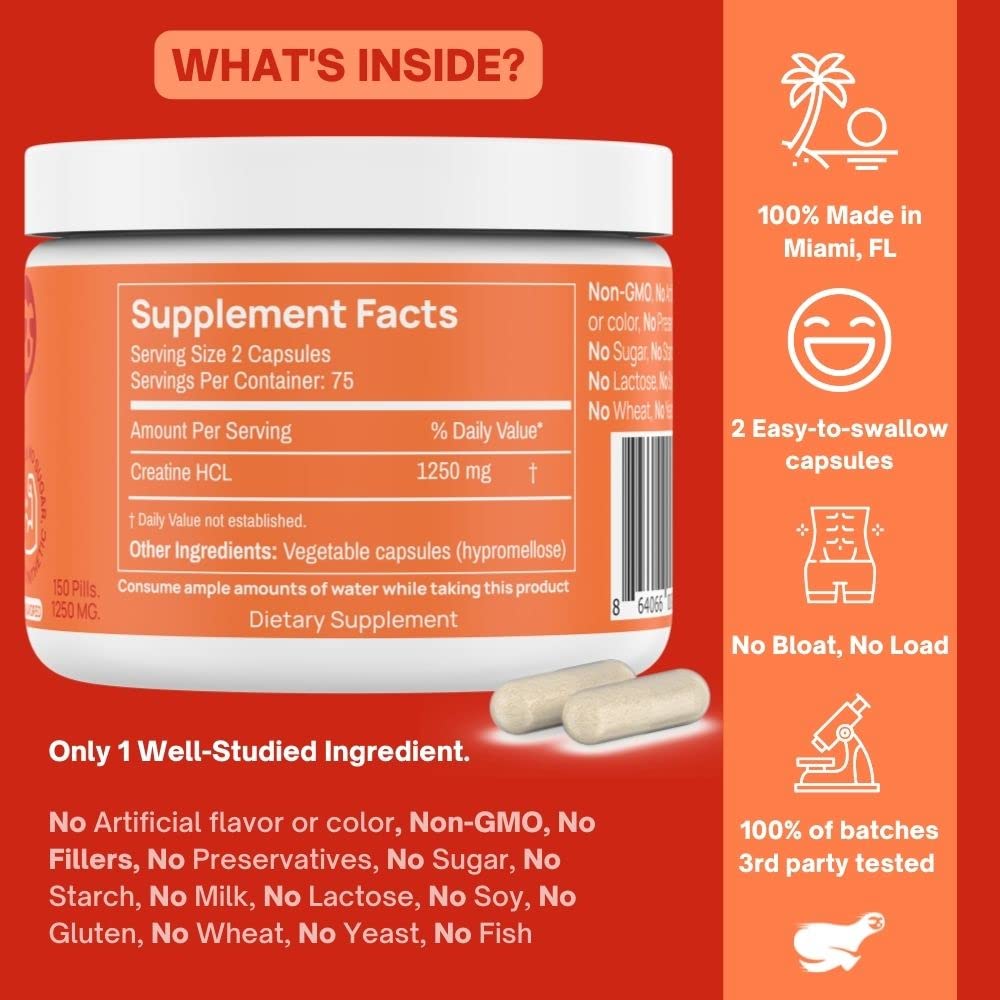 Creatine HCL Pills - Muscle G...B0B6GKMZCL | Encarguelo.com