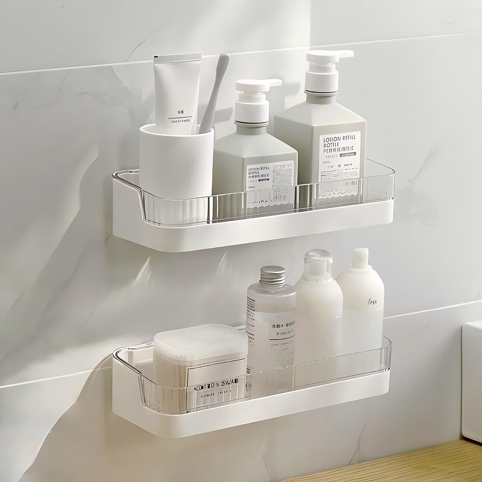 Amazon.com: Sylfaen 2-Pack Shower Caddy, No Drilling Double Layer ...
