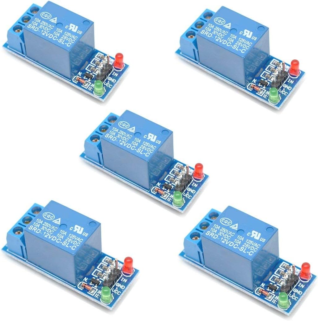 ARCELI 5pcs 5V One 1 Channel Relay Module Board Shield (Low Level ...