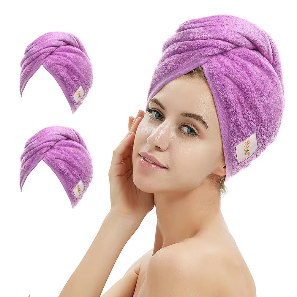 Amazon.com : M-bestl 2 Pack Microfiber Hair Towel Wrap,Hair Drying ...