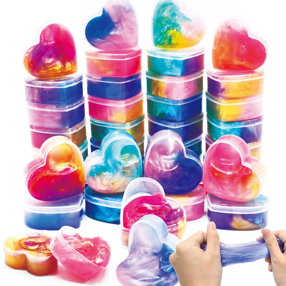 Snapklik.com : 28 Packs Galaxy Slime Hearts, Slime Kit Gifts For Kids ...