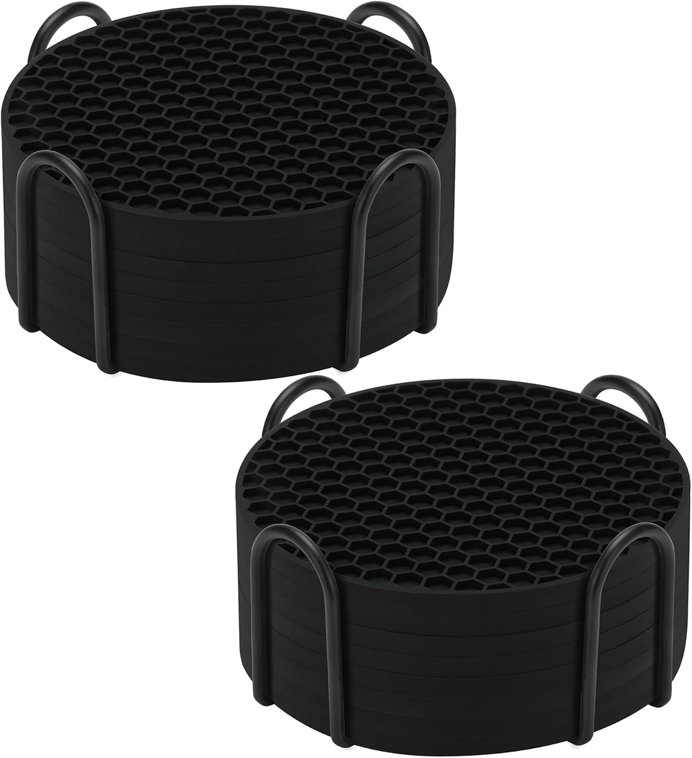 Amazon.com: Silicone Coaster Set of 16 with Holder - Anti-Slip, Non ...