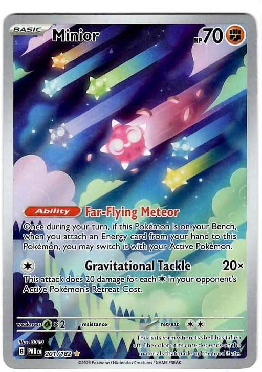 Amazon.com: Pokemon - Minior 201/182 - Paradox Rift - Illustration Rare ...