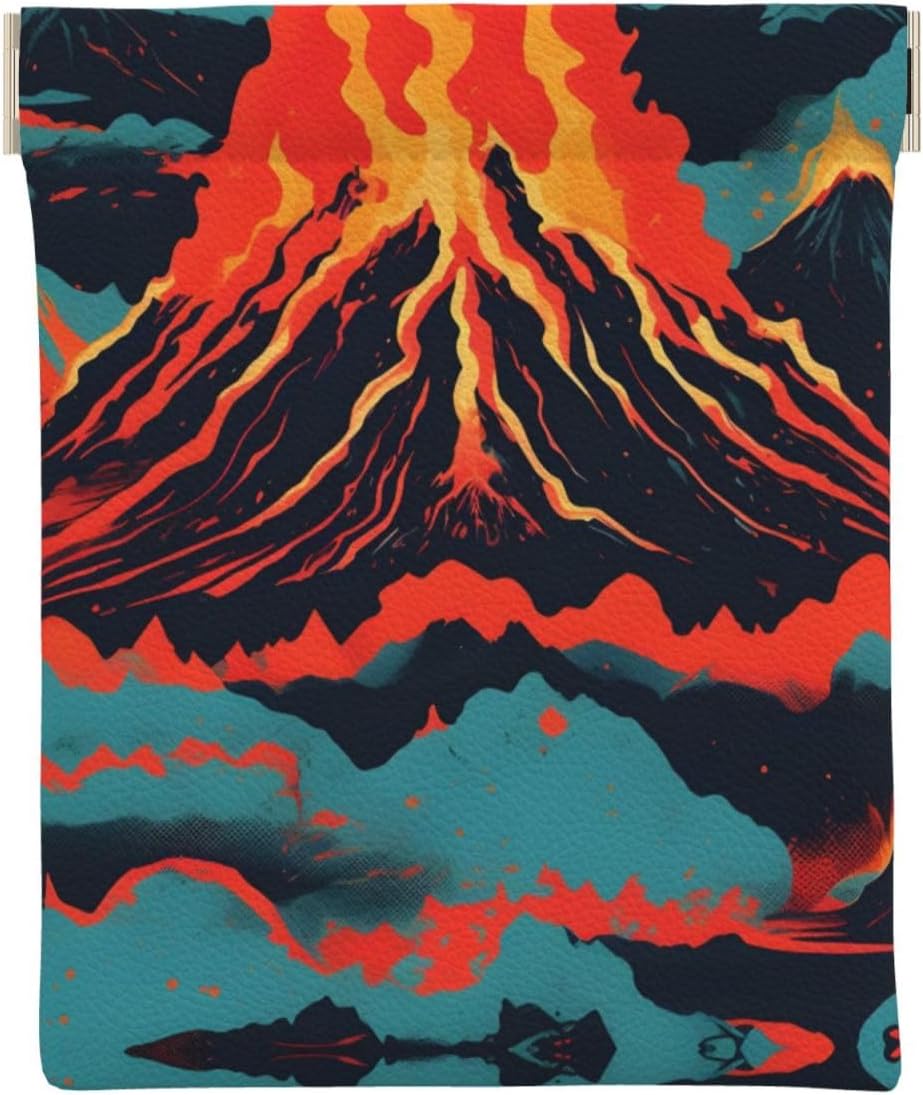 Amazon.com: Volcano Print Coin Pouch,Coin Organizer,Change Holder ...