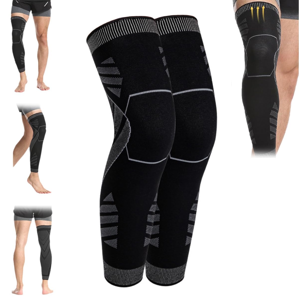 Amazon.com: Full Leg Compression,Compression Knee Sleeves,V2 Long Knee ...