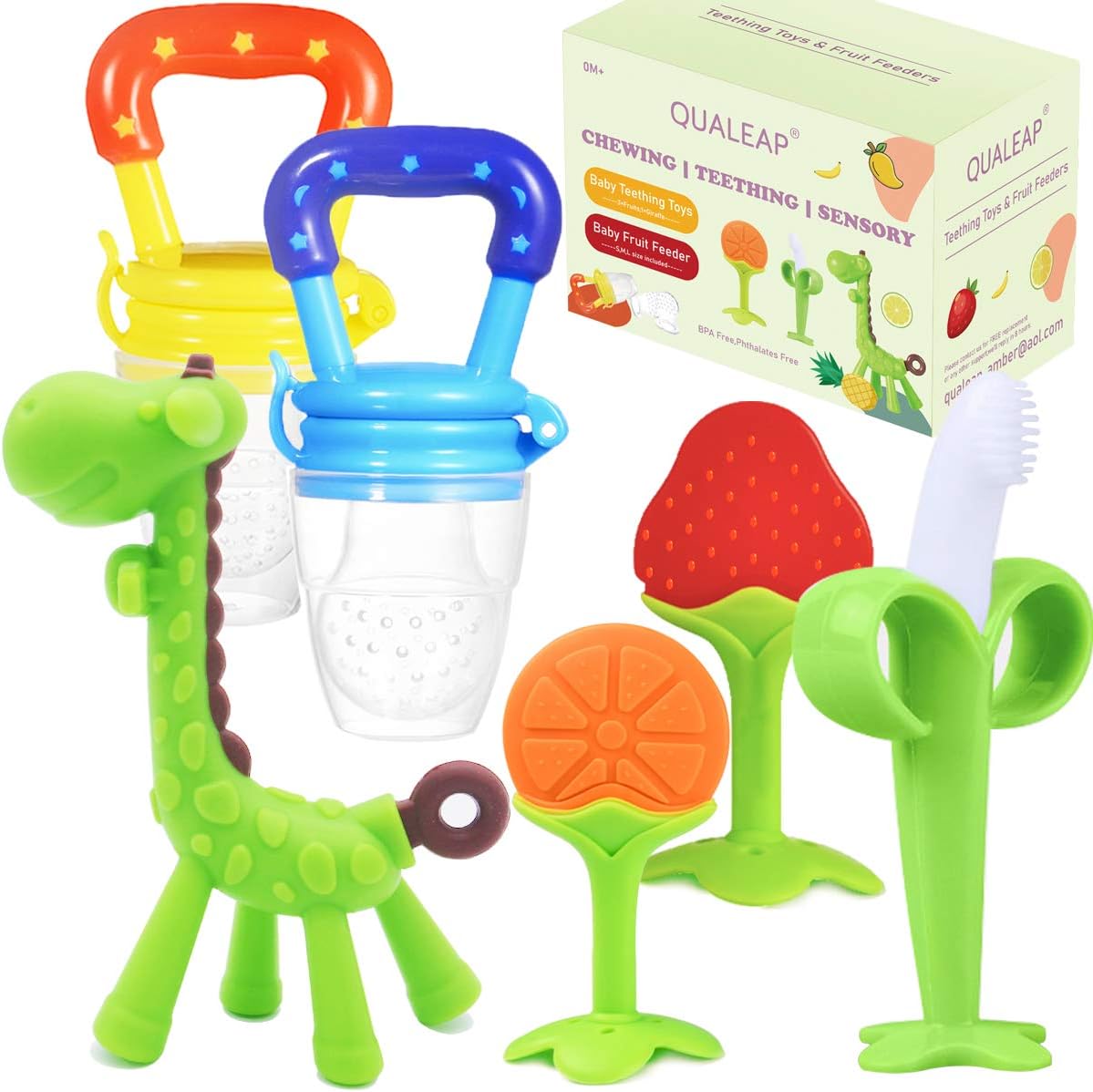 Amazon.com : Baby Teething Toys - Natural Organic Freezer Safe Teether ...