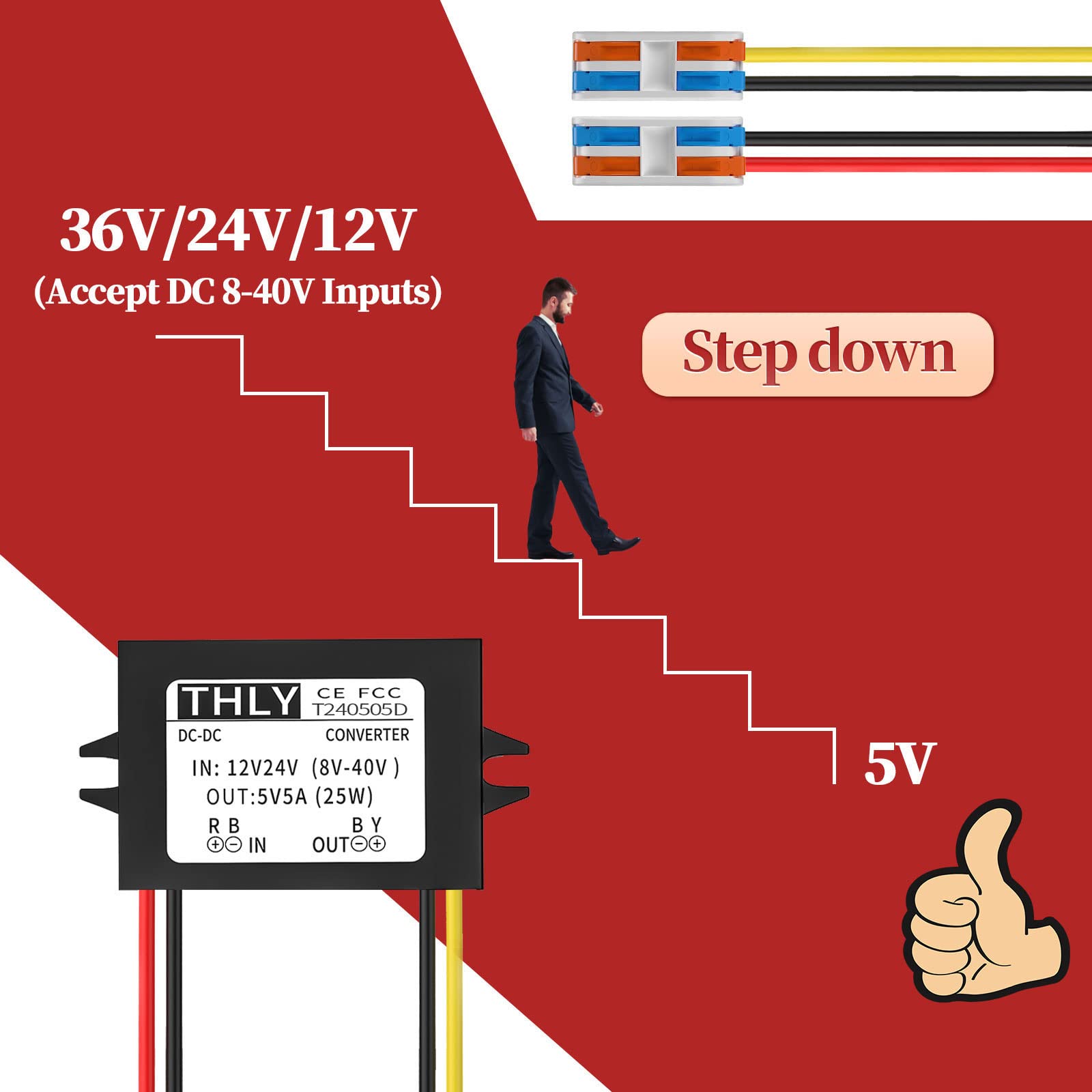 Snapklik.com : 12V To 5V Step Down Converter 5A 25W