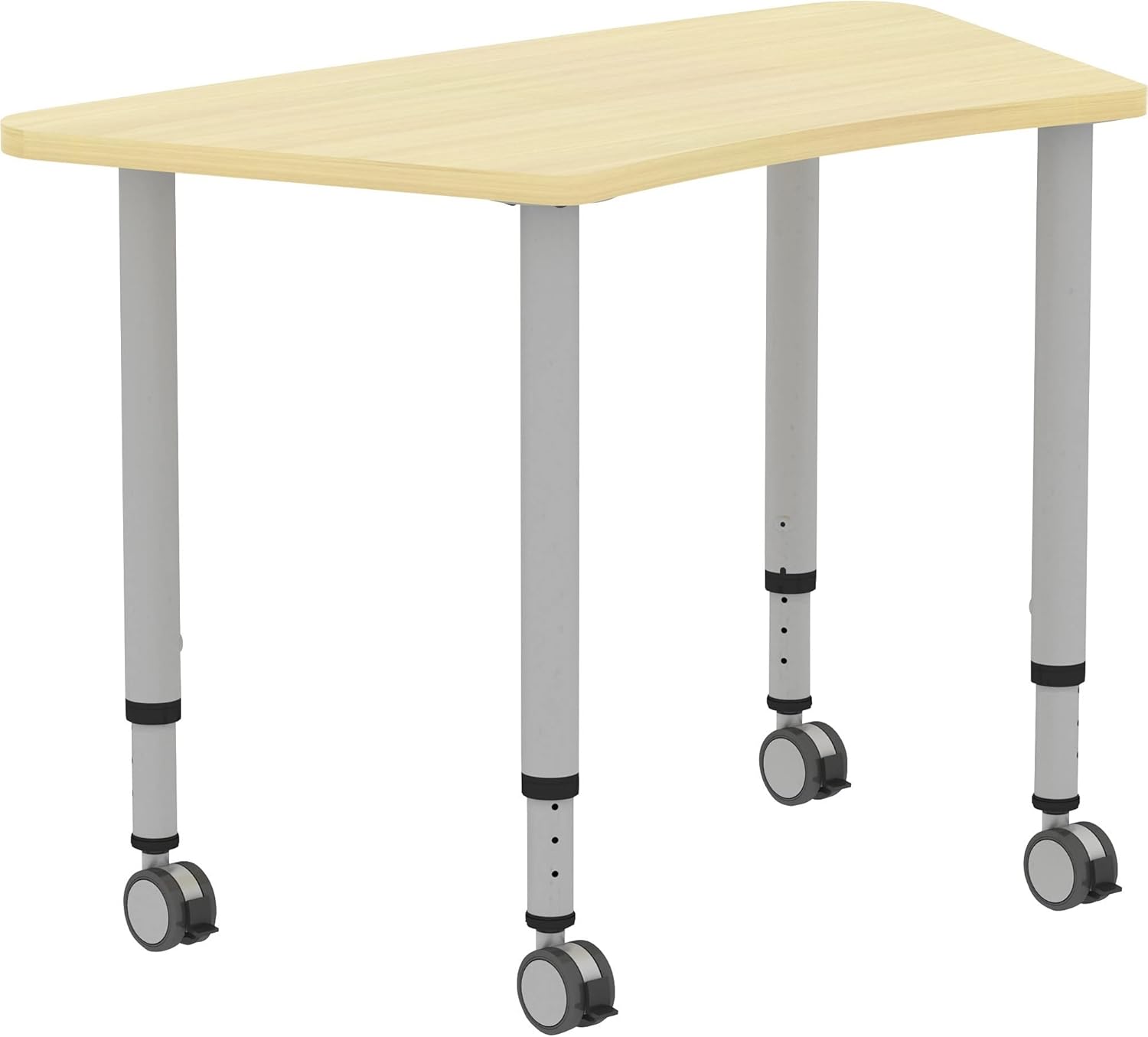 Lorell Height-Adjustable Trapezoid Training Table, 60", Laminated,Maple ...