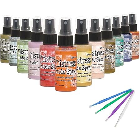 Amazon.com: Tim Holtz Distress Oxide Ink Spray 12 Bottle Set Bundle ...