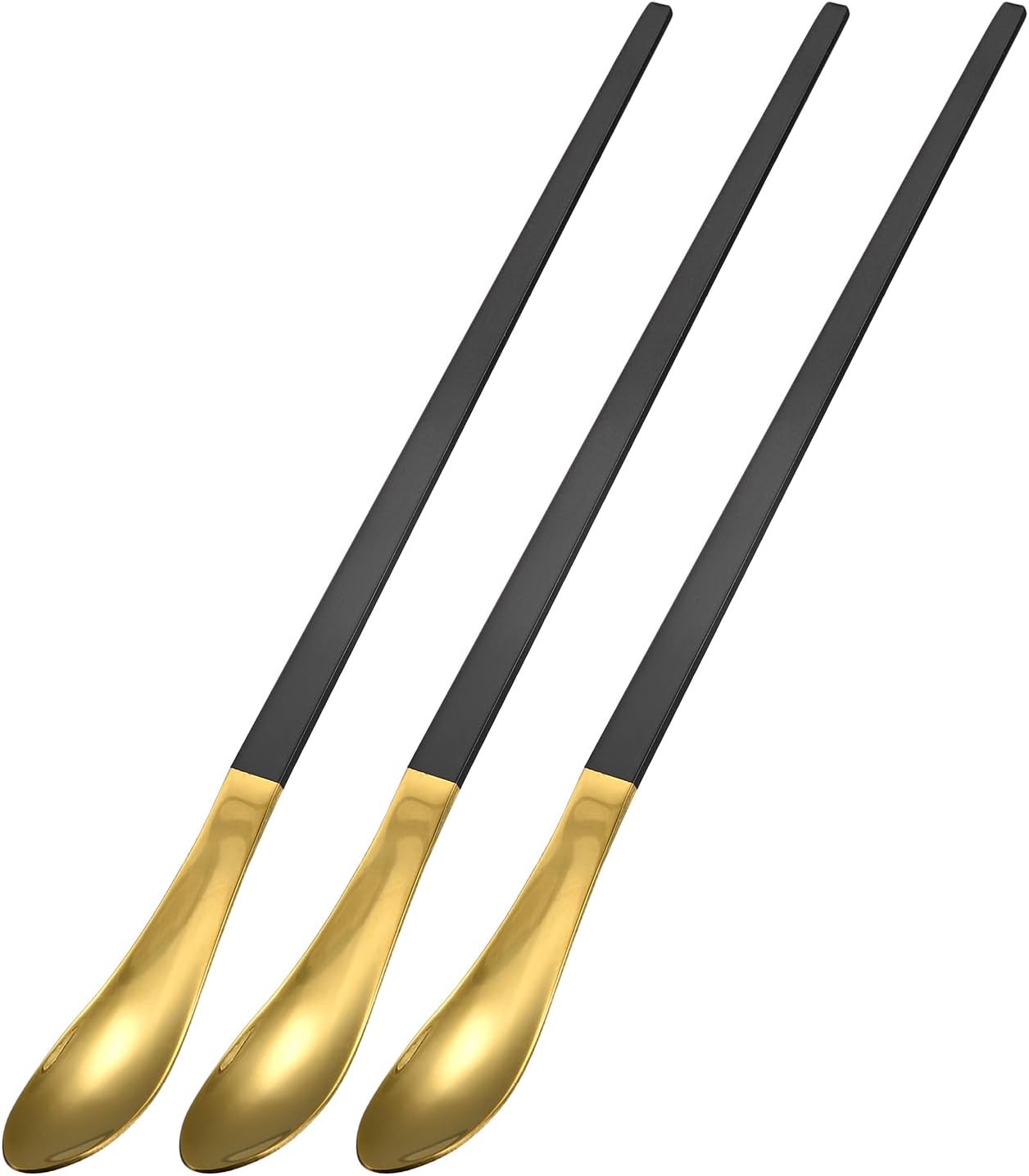 Amazon.com: uxcell Set of 3 Long Handle Spoon, 10-Inch Stainless Steel ...