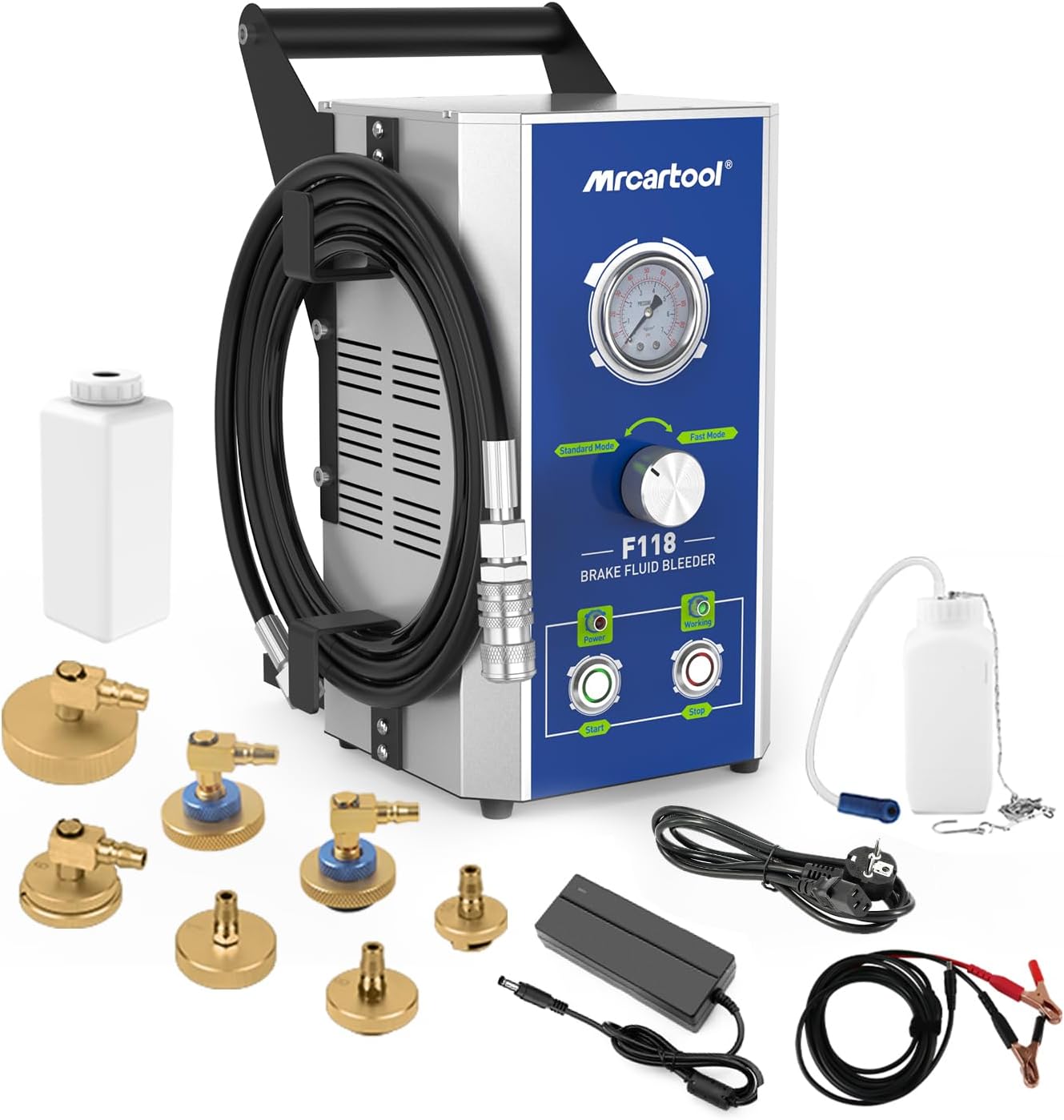 MR CARTOOL Automotive Brake Bleeder Kit F118 Electric Brake Fluid Oil ...