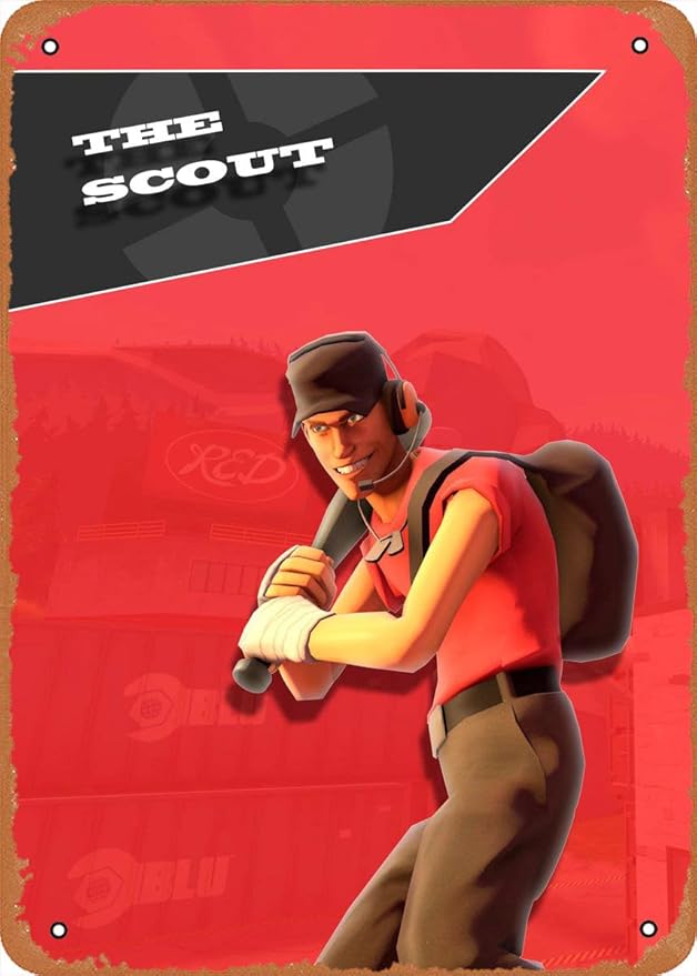 Amazon.com: SCOUT Tf2 Game Role Game Poster Anime Game Art Deco Tin ...