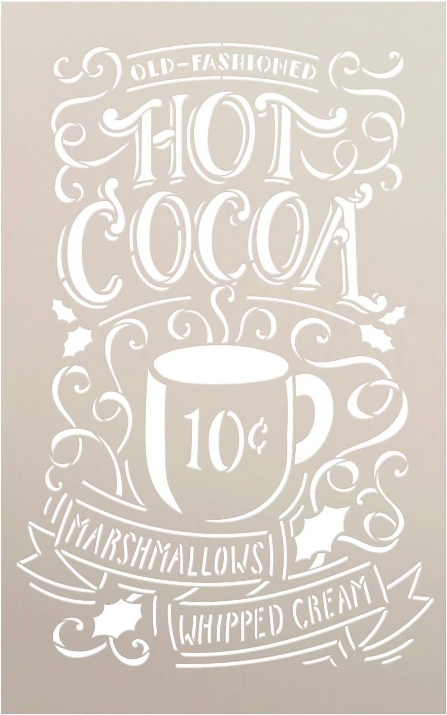 Amazon.com: Hot Cocoa Stencil by StudioR12 | Reusable Mylar Template ...