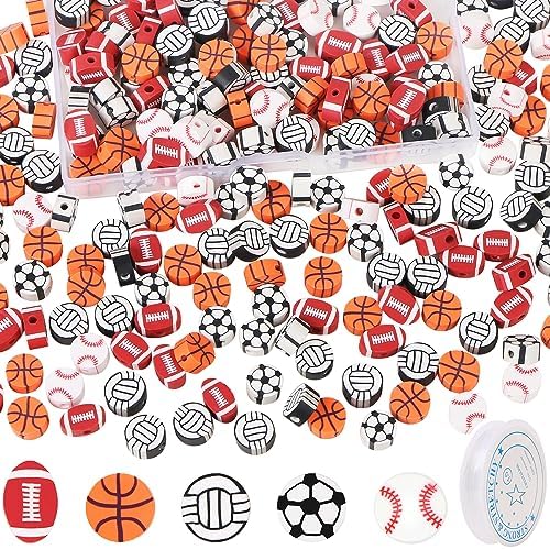 Amazon.com: CCOZN 250 Pcs Sports Ball Beads for Jewelry Making, Sports ...