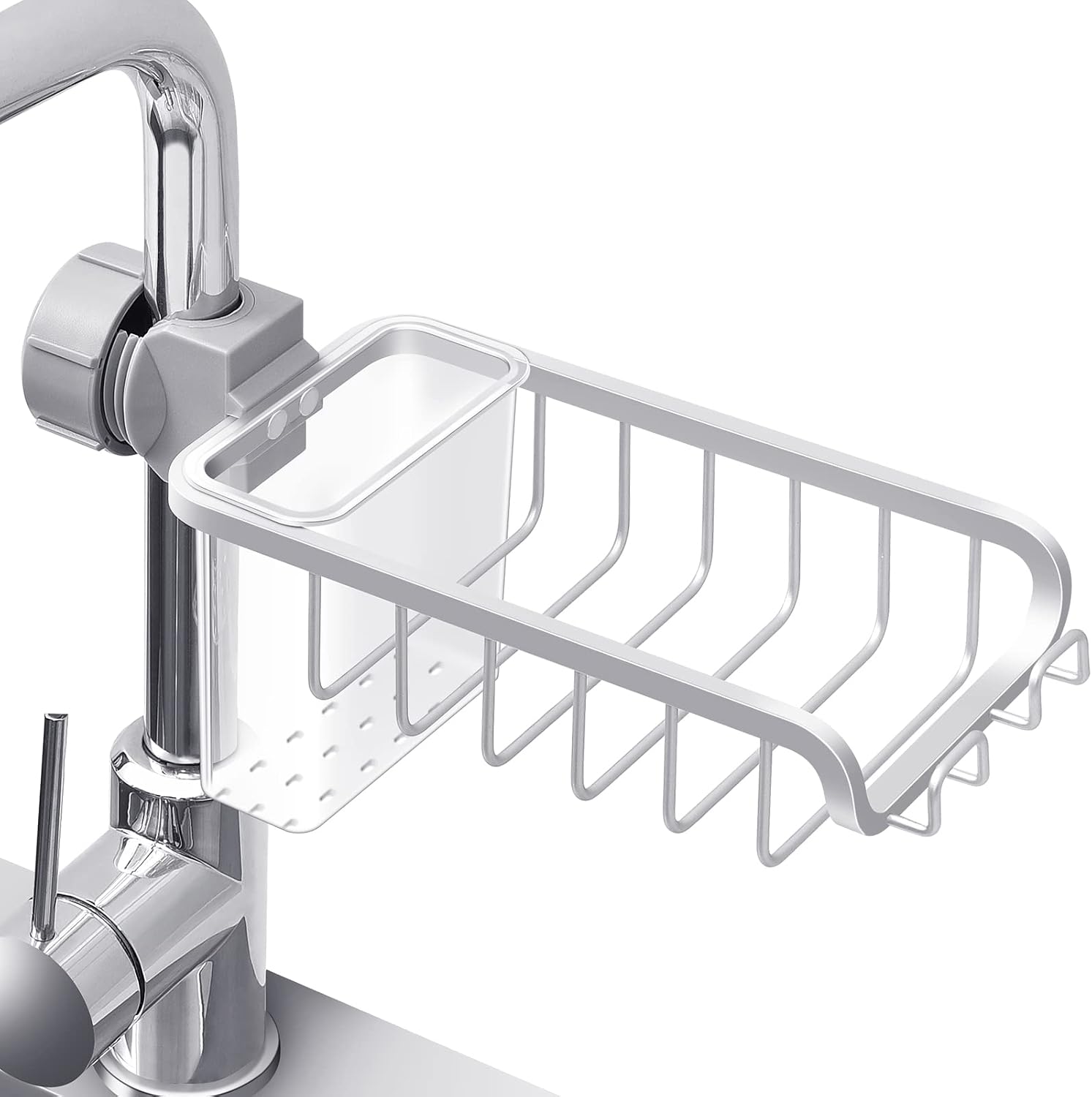 Amazon.com - TOOLF Sponge Holder Kitchen Sink Caddy, Aluminum Over ...