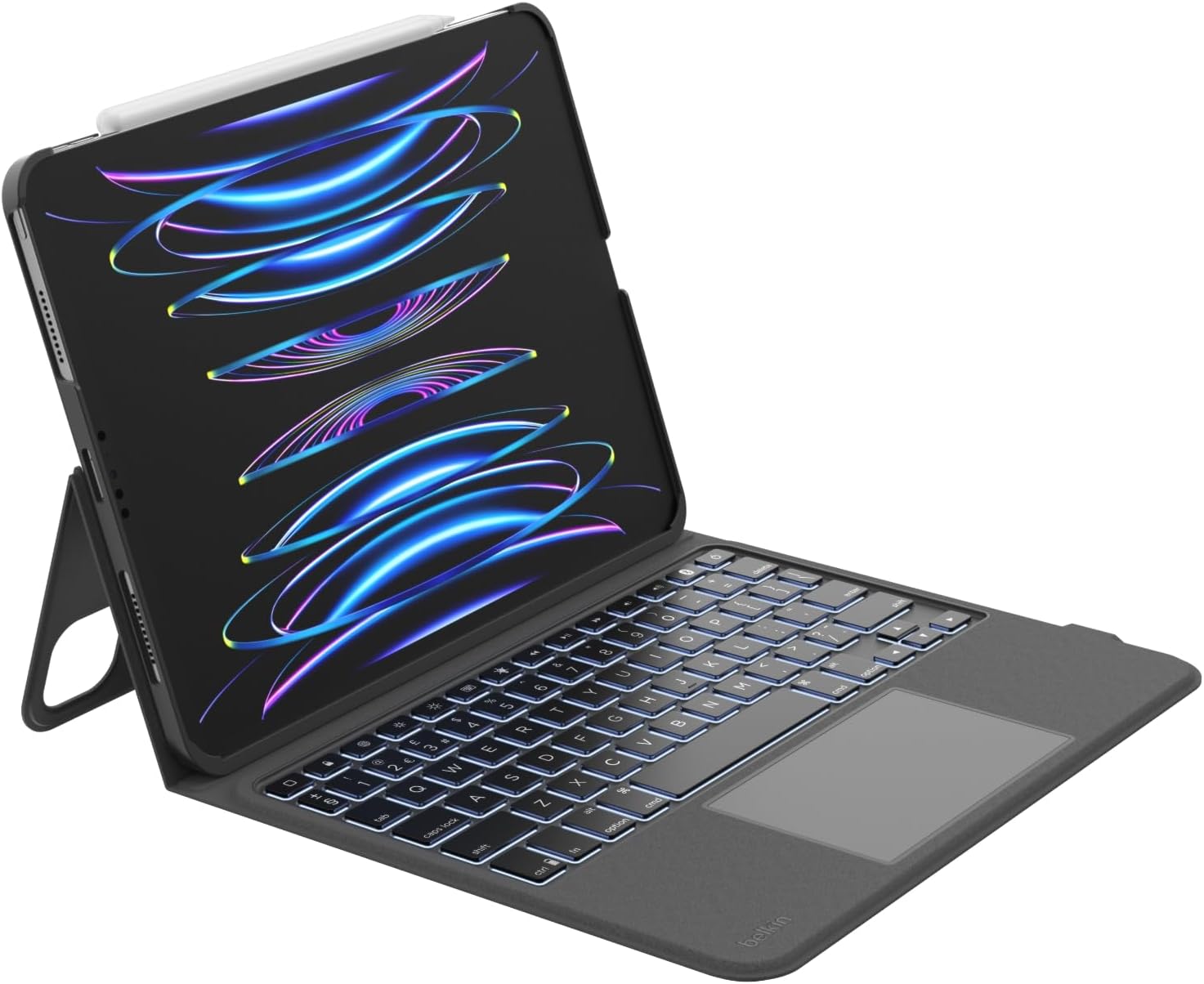 Belkin Everyday iPad Keyboard Case with Cradle, Backlit Bluetooth ...
