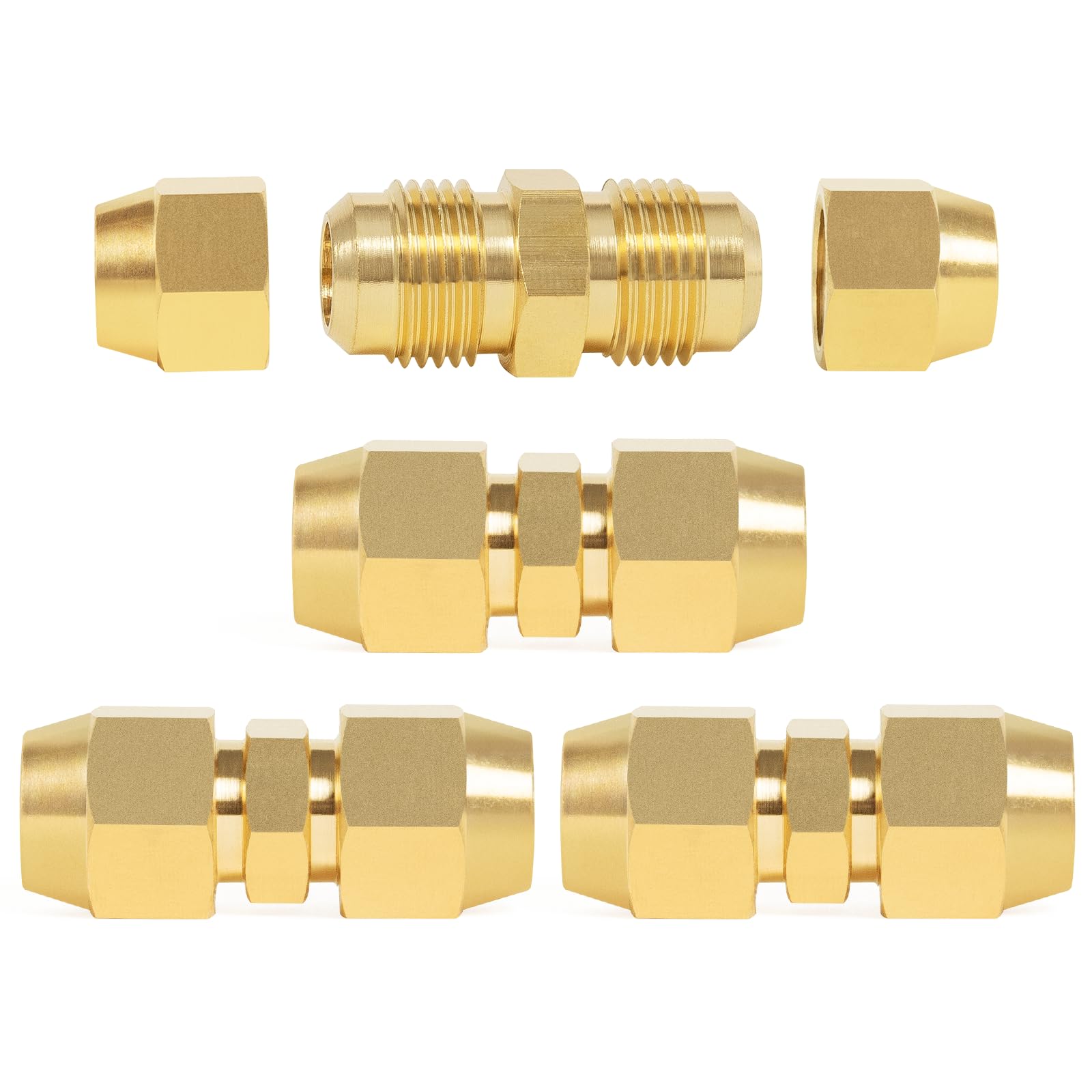 Snapklik.com : ChillWaves Brass Flare Tube Fittings, 5/16" Male Flare X ...