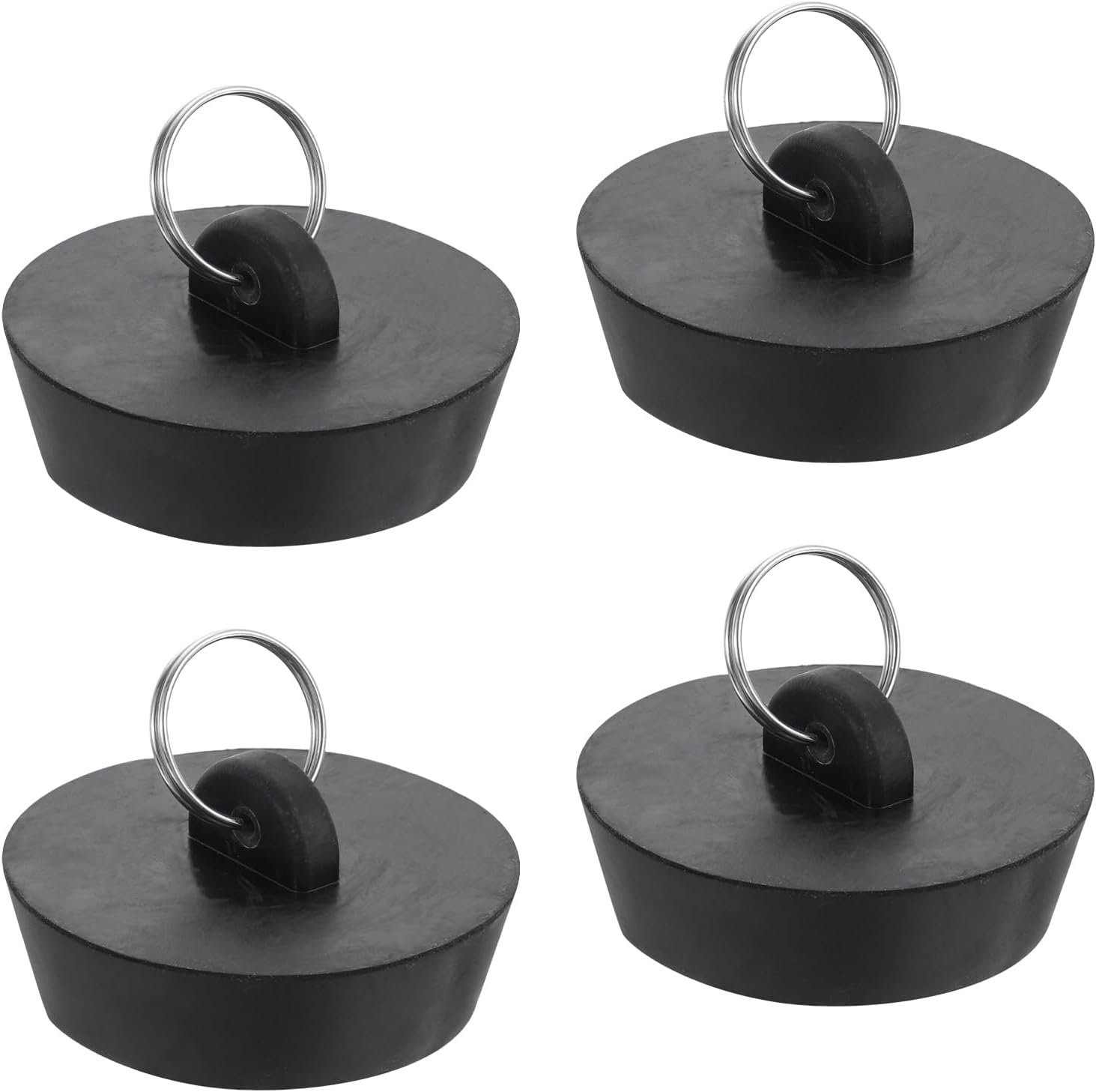 Amazon.com: uxcell 4pcs Rubber Drain Stopper with Hanging Ring, Bathtub ...