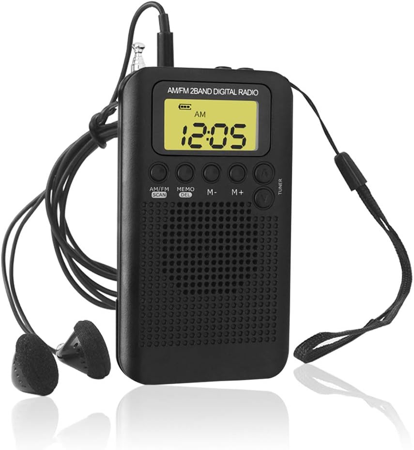 Portable Pocket Digital Radio with Earbud Headphones, SourceTon Battery ...