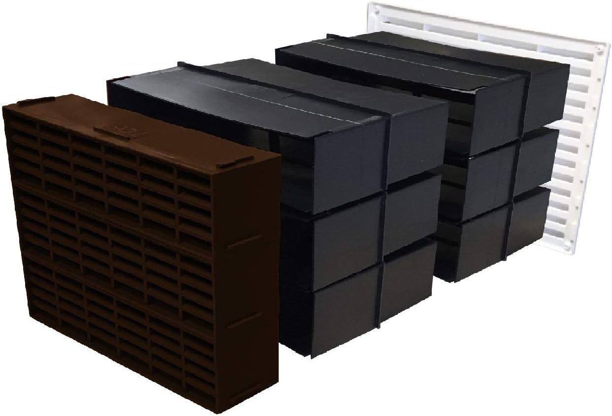 9" x 9" Extendable Combination Cavity Wall Sleeve Vent with Brown Air ...