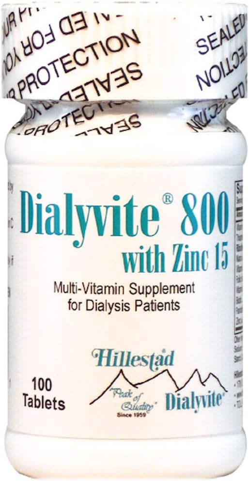 Dialyvite 800 con Zinc 15 mg. – 100 Tabs (Suplemento Renal) – Yaxa Colombia