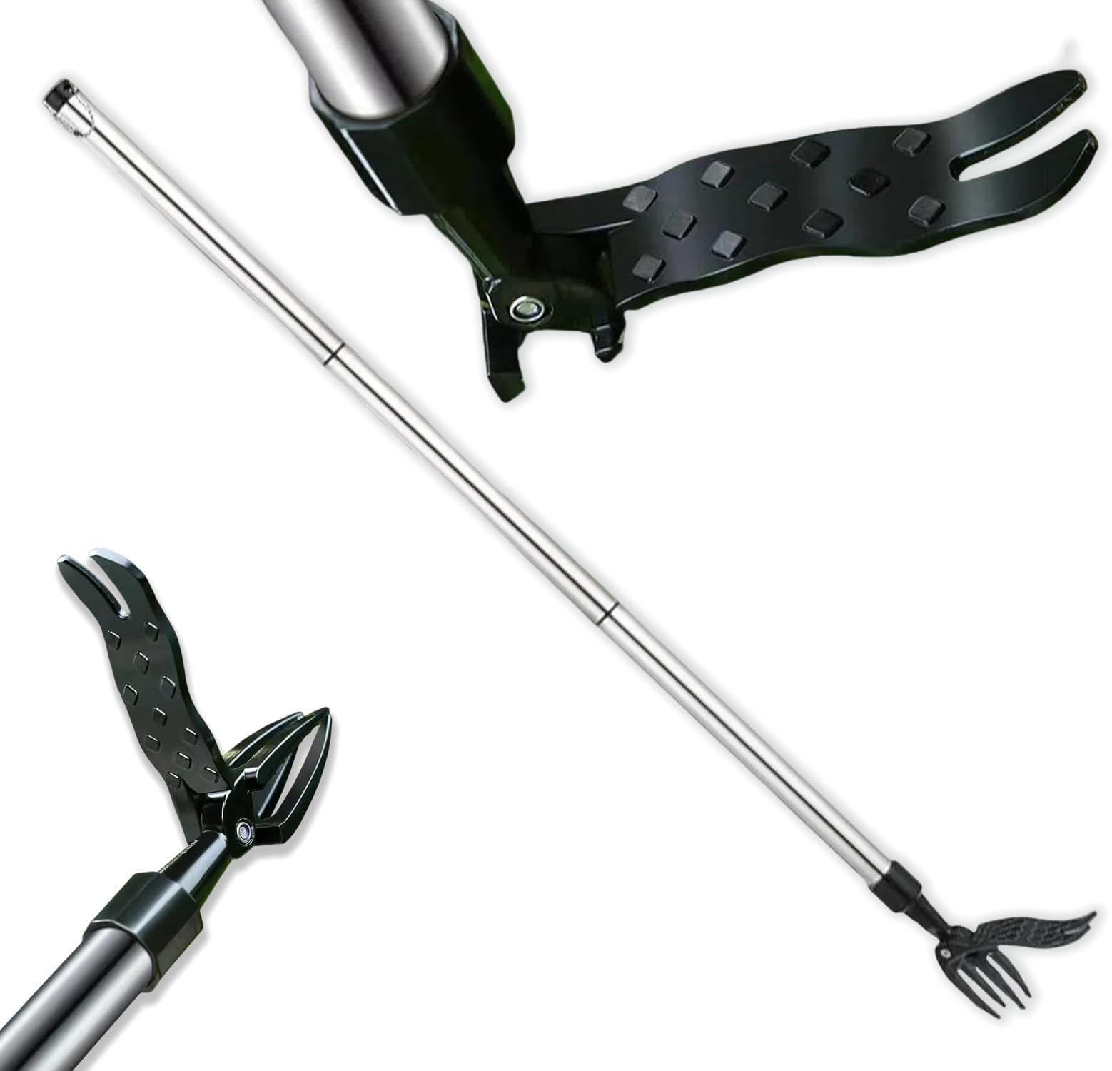 Amazon.com : Chuhals Weeder Stand Up Weed Puller Tool with Long Handle -New 4-Claw Steel Head ...