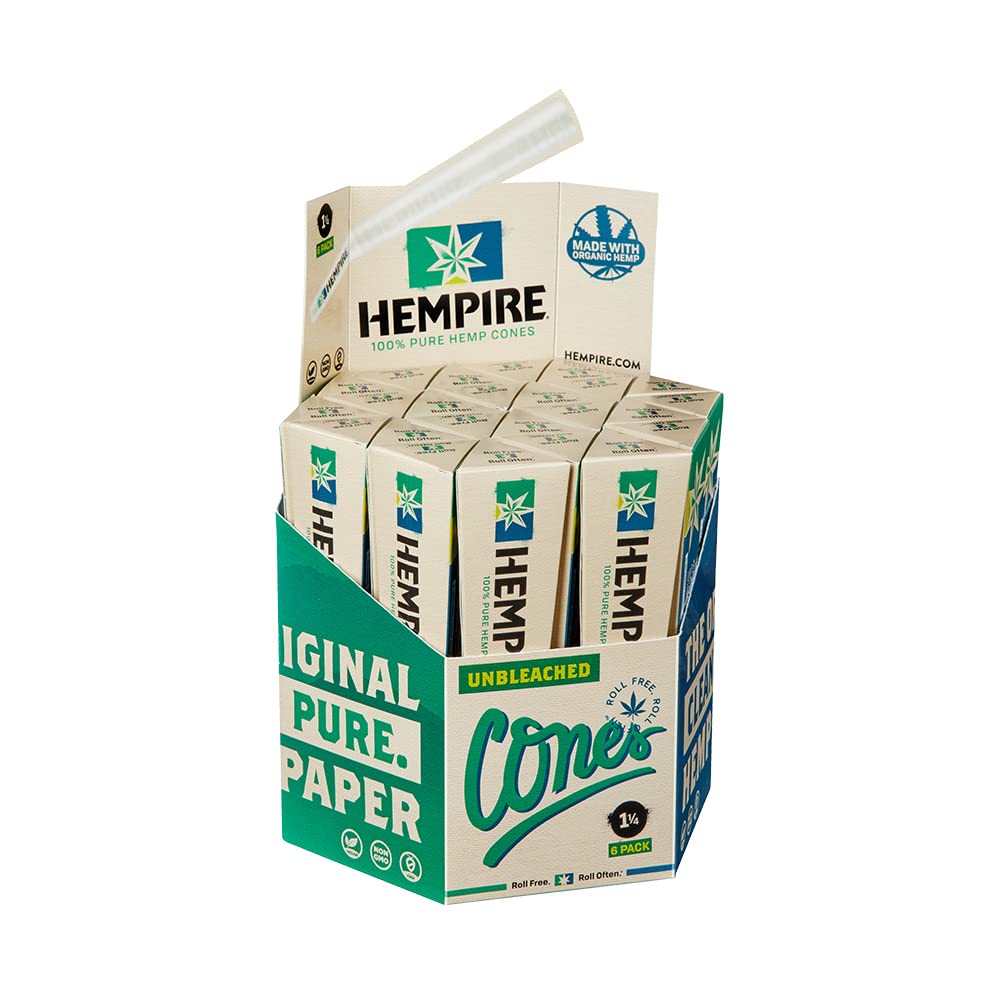 Amazon.com: HEMPIRE Cones 1 1/4" |144 Pack |Natural Pre Rolled Paper ...