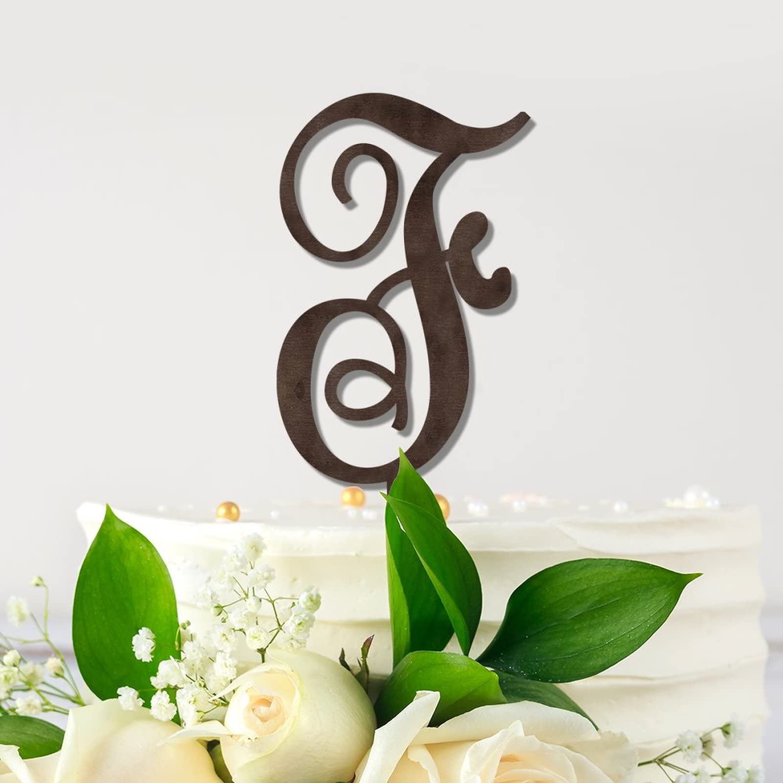 Adorno Para Tarta De Boda Con La Letra F La Letra F Encabeza Este
