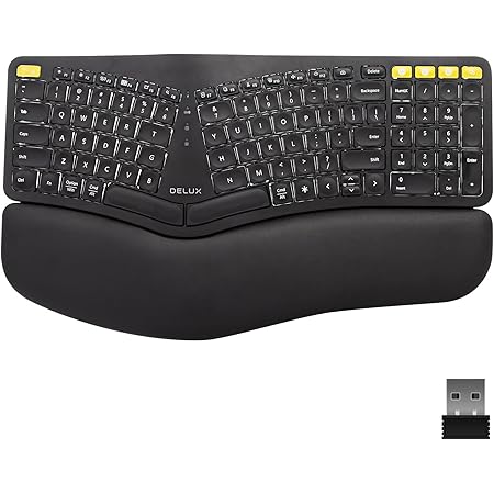 Amazon.com: DeLUX Ergonomic Keyboard, Wireless Ergo Split Keyboard with ...