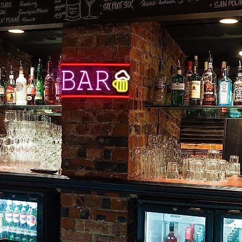 WYFCR Vintage Industrial BAR Sign Decorative LED Illuminated Letter ...
