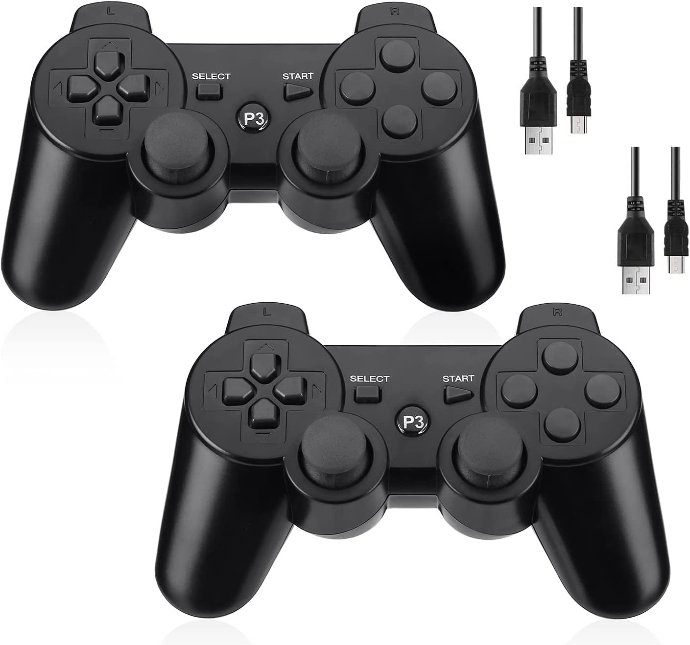 Amazon.com: Lyyes Wireless Controller 2 Pack for PS-3,Double Shock ...