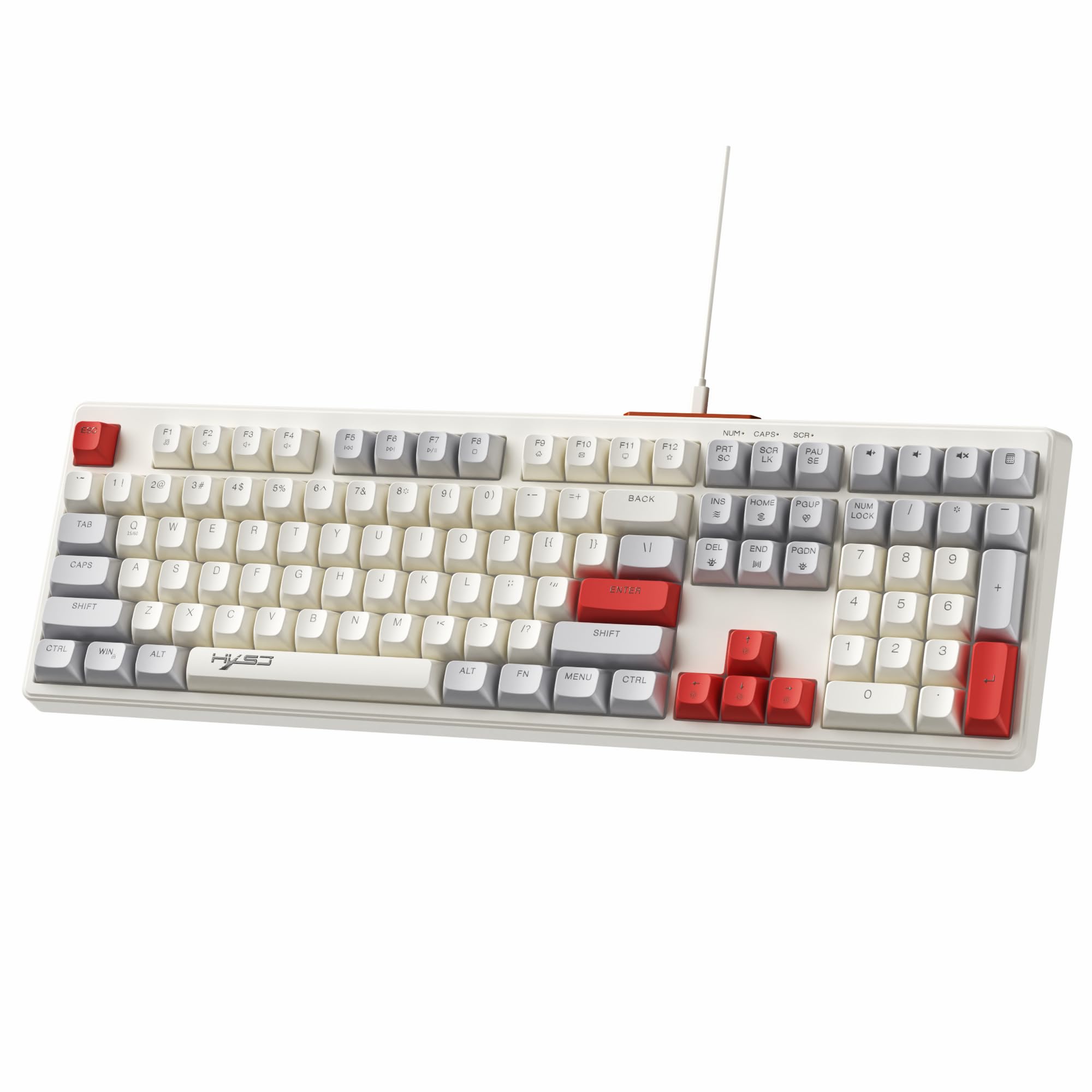 MAMBASNAKE V300 Retro 108 Key Wired Gaming Keyboard, Mixed Color ...