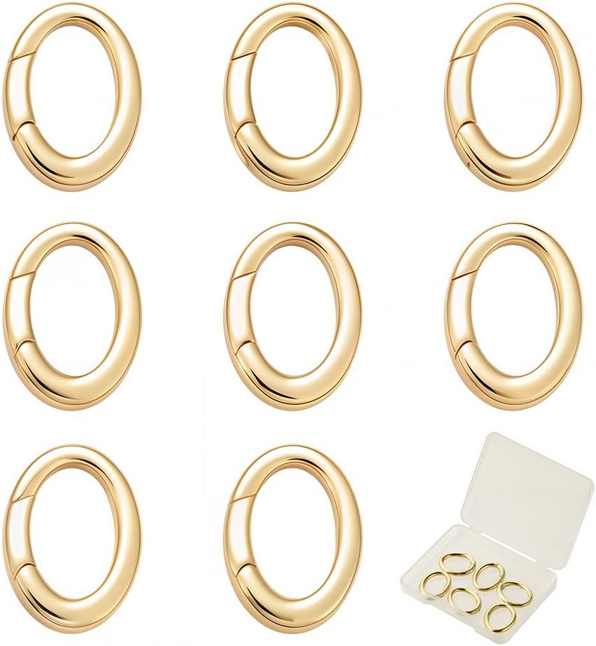 Amazon.com: SUNNYCLUE 1 Box 8Pcs 18K Gold Plated O Ring Spring Gate ...