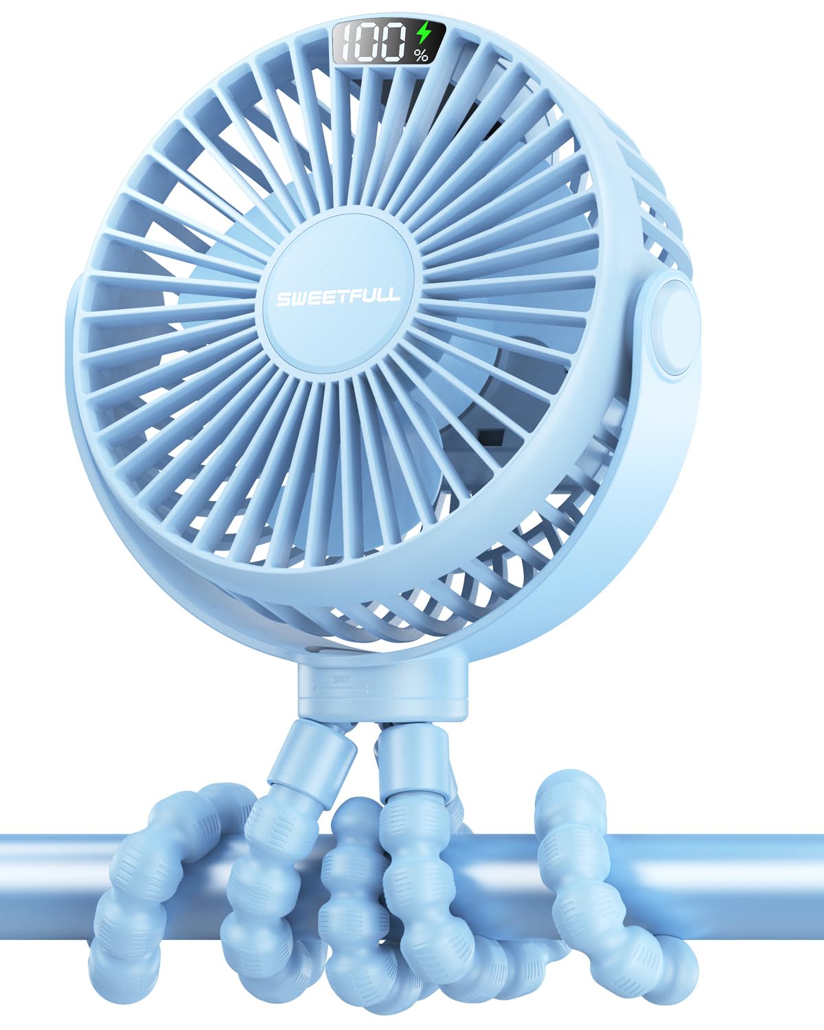 Amazon.com: SWEETFULL Portable Stroller Fan, with Display 4000mAh ...