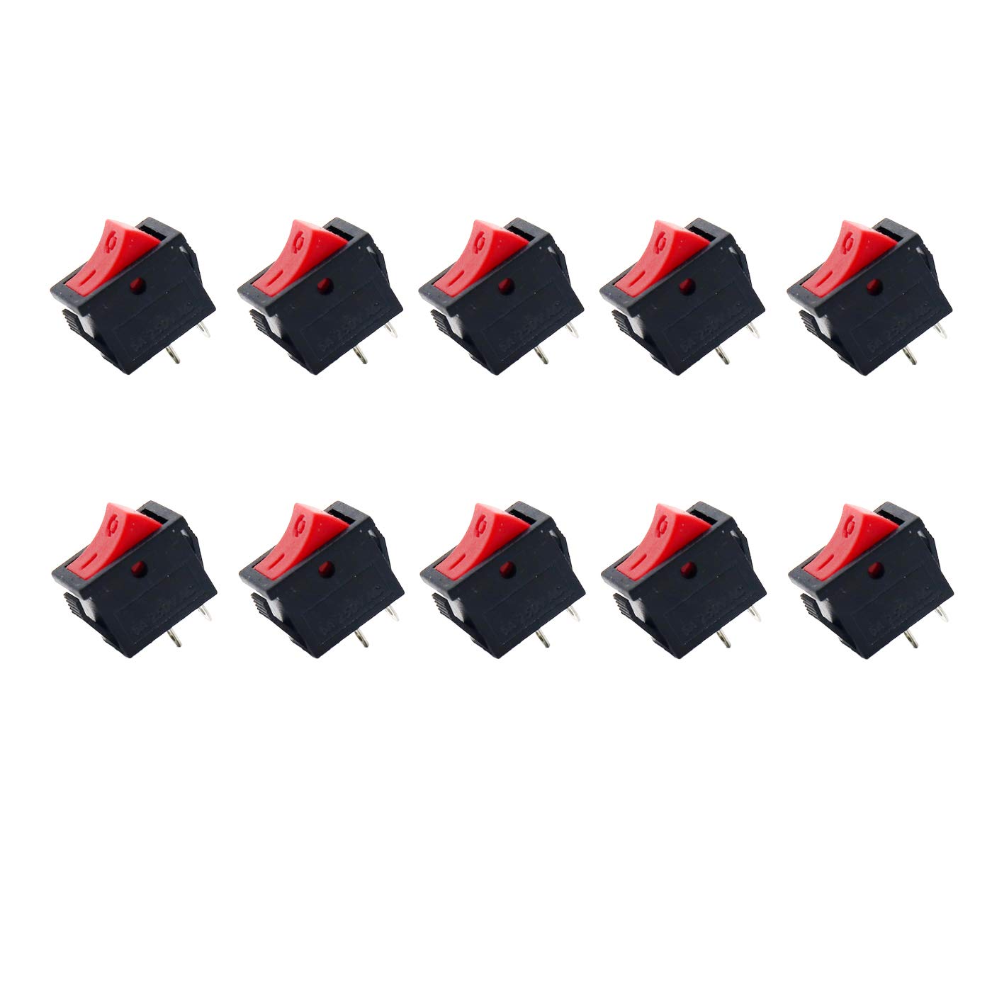 Electronic Spices KCD 002 6a 250v Ac 2 Pins Spst Red Color Mini Plastic ...