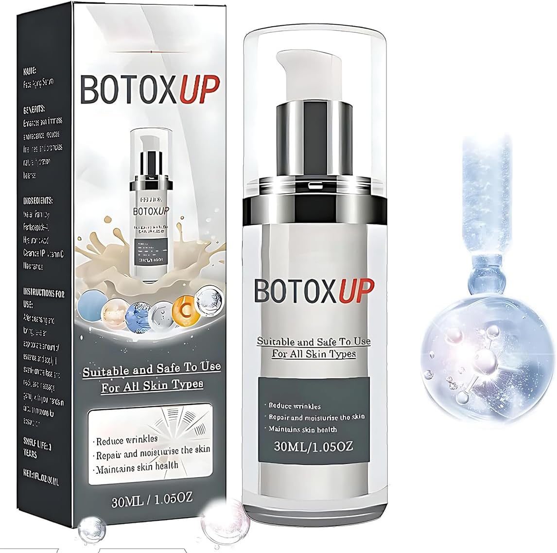 Amazon.com: 2pcs Botox Face Serum, Hyalu B5 Serum, in a Bottle Instant ...