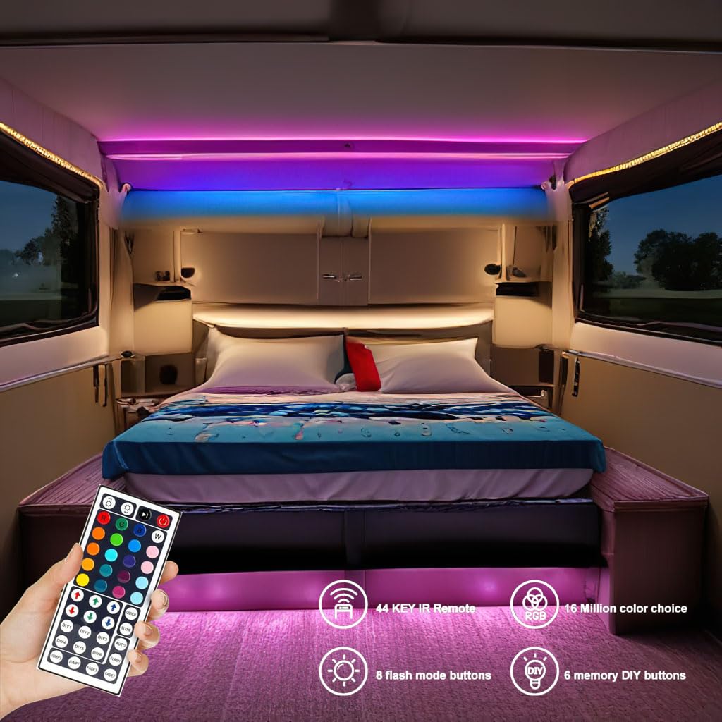 Snapklik.com : ROLiGHTiC RV Awning Light Strip, 16.4FT RGB Color ...